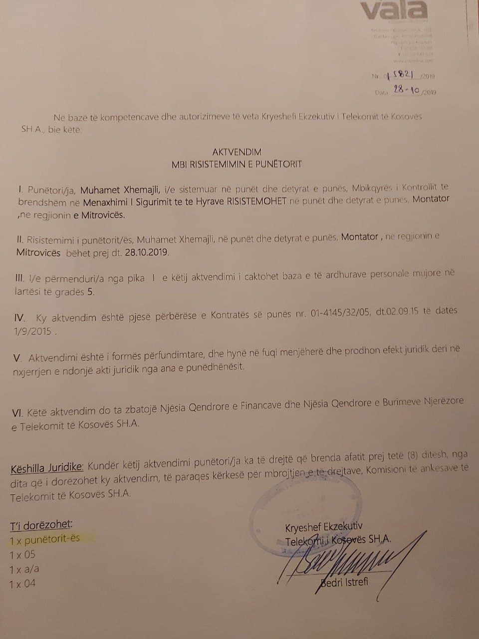 Kryeshefi ekzekutiv i hakmerret sindikalistit të Telekomit, e degradon ...